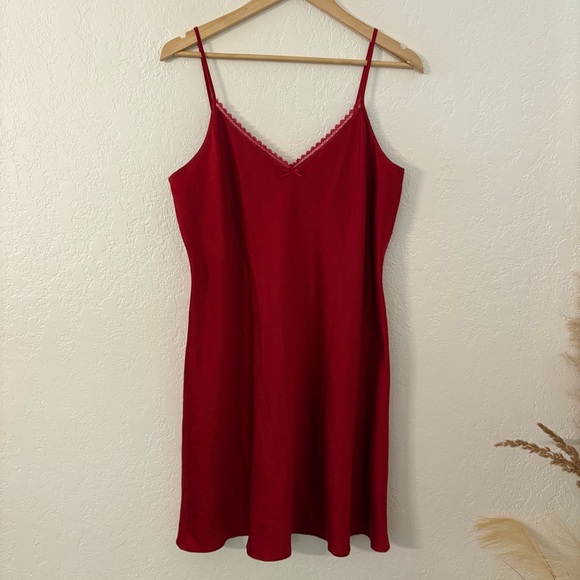 Intimates & Sleepwear | Vintage Woolworths Elegant Red Slip Dress ...